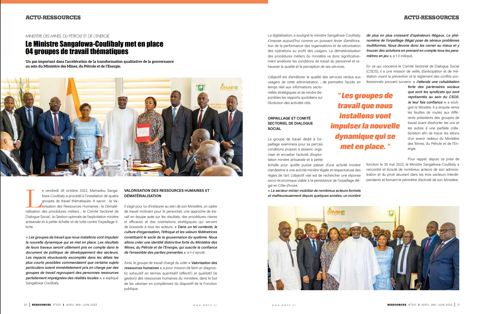 Magazine | Ministère des Mines, du Pétrole et de l'Energie